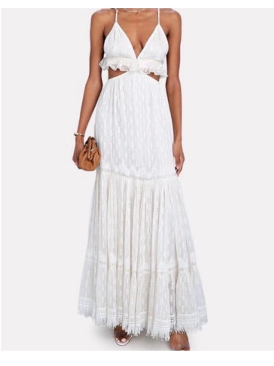 Rococo Sand | Dresses | Rococo Sand Paola White Gold Shimmer Maxi Dress ...